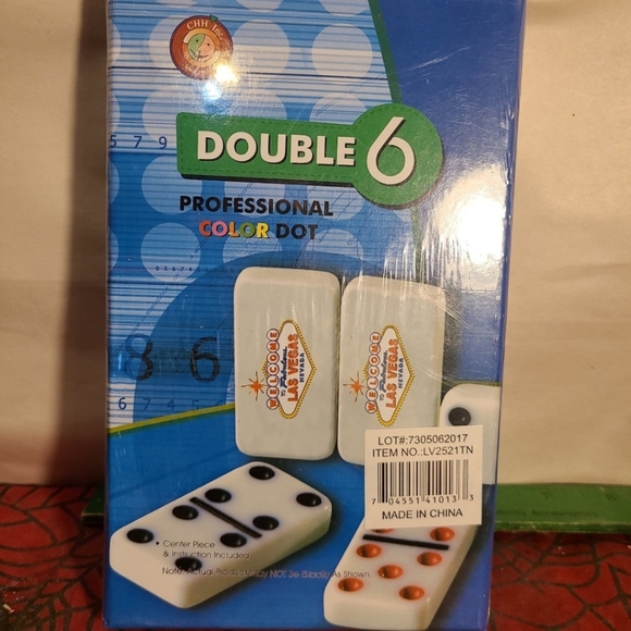 Toys | Dominoes Double 6 Color Dot White Tile Professional Size Welcome ...